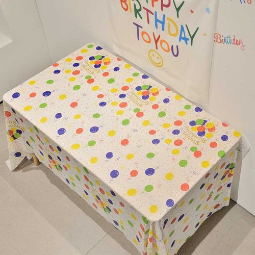 Plastic Colorful Balloon Tablecloth Table Decorative Cloth Birthday ...