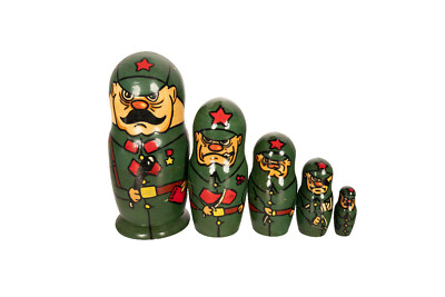 Vintage Russian Nesting Dolls Army KGB Matryoshka Military Uniform ...