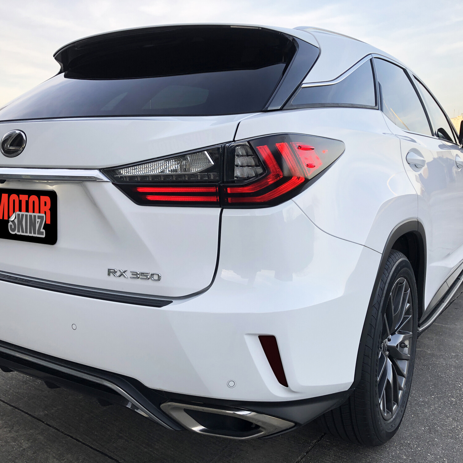 FOR 16-19 Lexus RX Tail Light Cutout & Rear Reflector SMOKE Precut ...