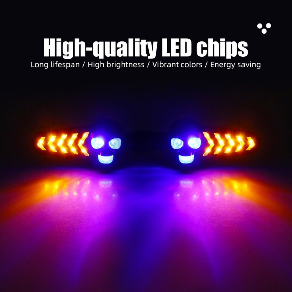 Motorcycle LED Dual Color Turn Signal Light 12V White Yellow Light Set ...