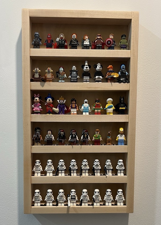 Custom hard maple Lego minifigure display (holds 48 Figs) | eBay