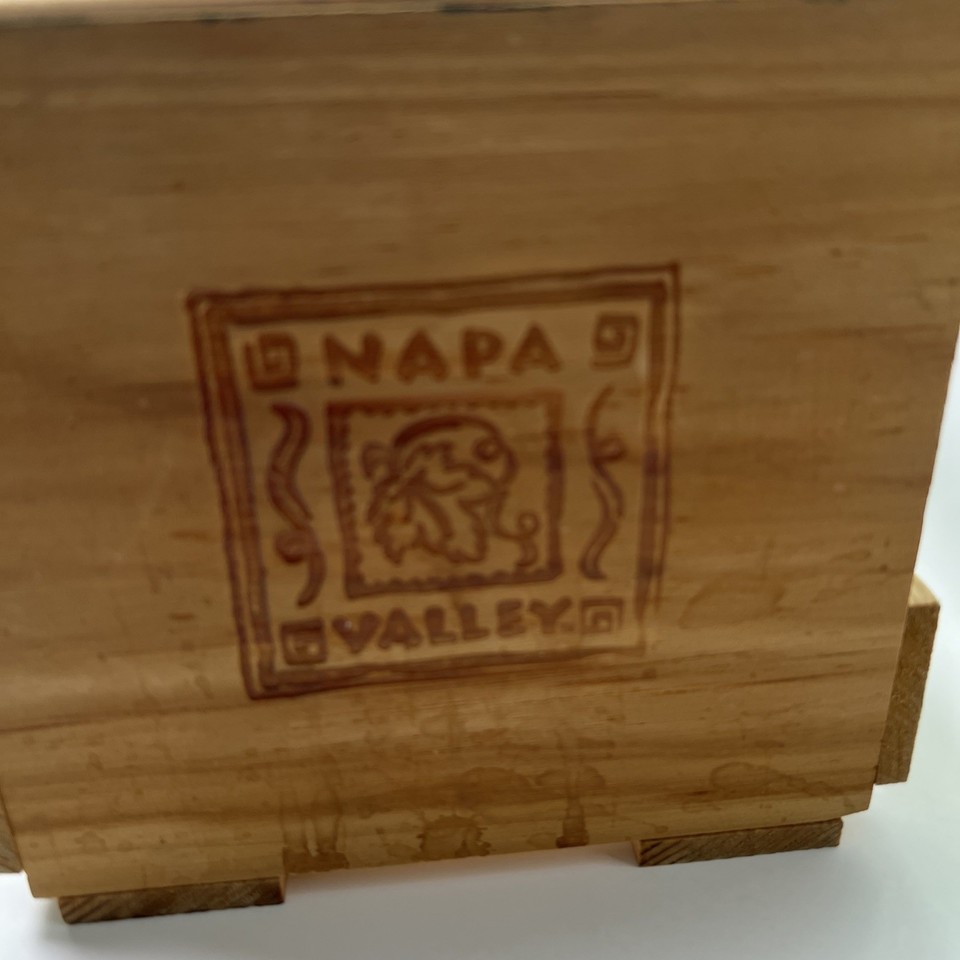 Vintage 1990's Napa Valley Box Co Wooden Shelf Crate 20 CD Storage Rack ...