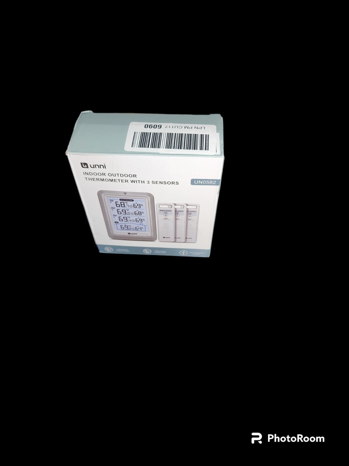 Unni INDOOR-OUTDOOR Thermometer With 3 SENSORS UN0582 | eBay