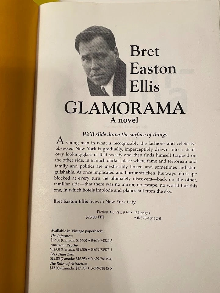 Glamorama Bret Easton Ellis