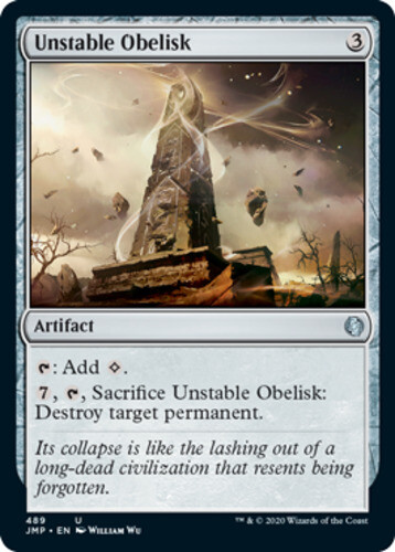 Unstable Obelisk Light Play, English Magic the Gathering MTG Jumpstart ...