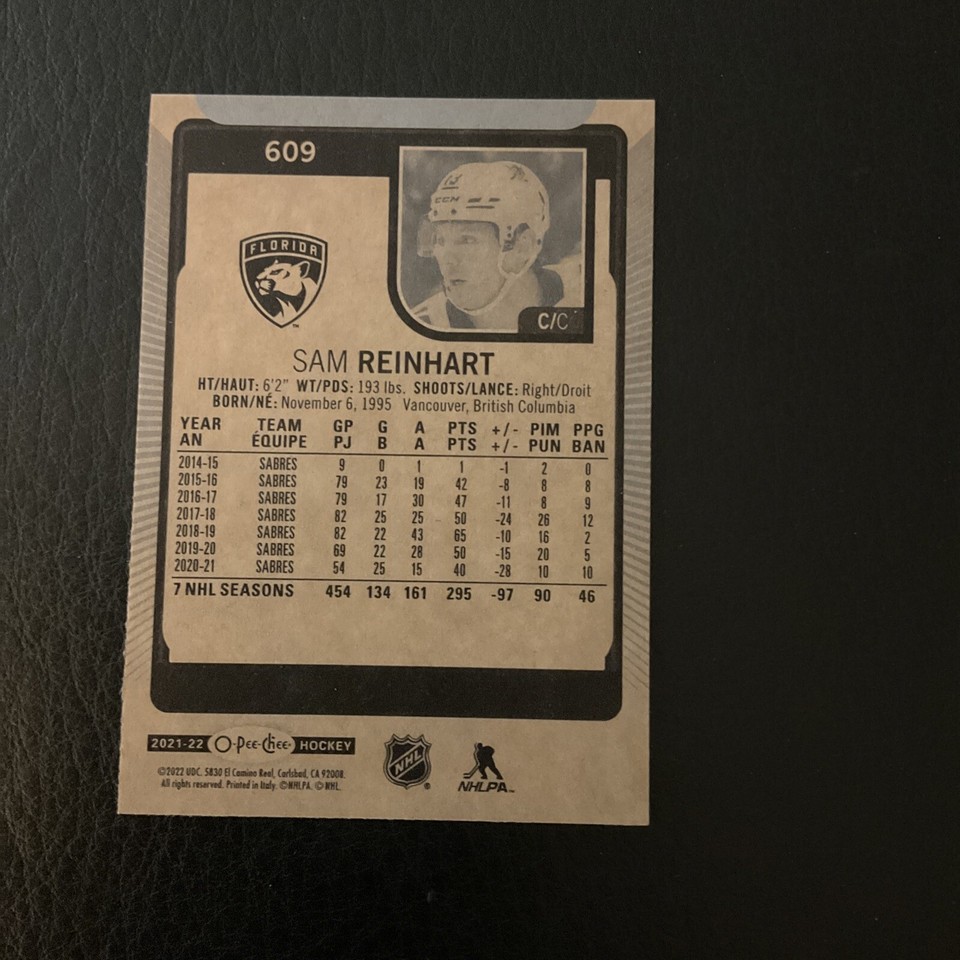 21-22 UD Series 2 O-Pee-Chee Update #609 Sam Reinhart - Florida ...