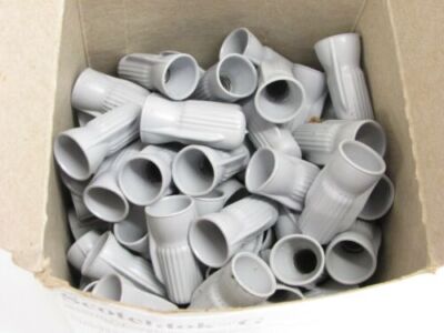 100-PK INSULATED GREY Electrical WIRE Spring CONNECTOR NEW 3M SCOTCHLOK ...
