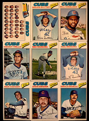CHICAGO CUBS 1977 TOPPS 24 CARD TEAM SET WITH BRUCE SUTTER ROOKIE! | eBay
