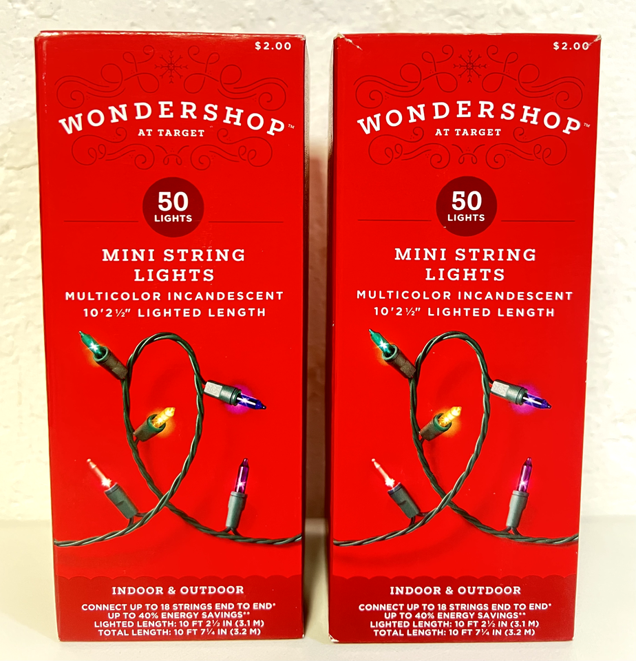 New Multicolor Mini Lights 13' 50 Lights Ea Indoor/Outdoor Christmas ...