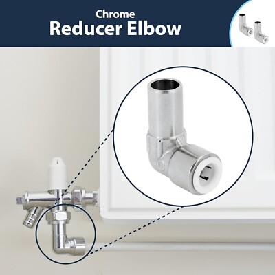 Radiator 10mm Elbow Valve Pair X2 Pushfit Chrome Speedfit Stem 15mm ...