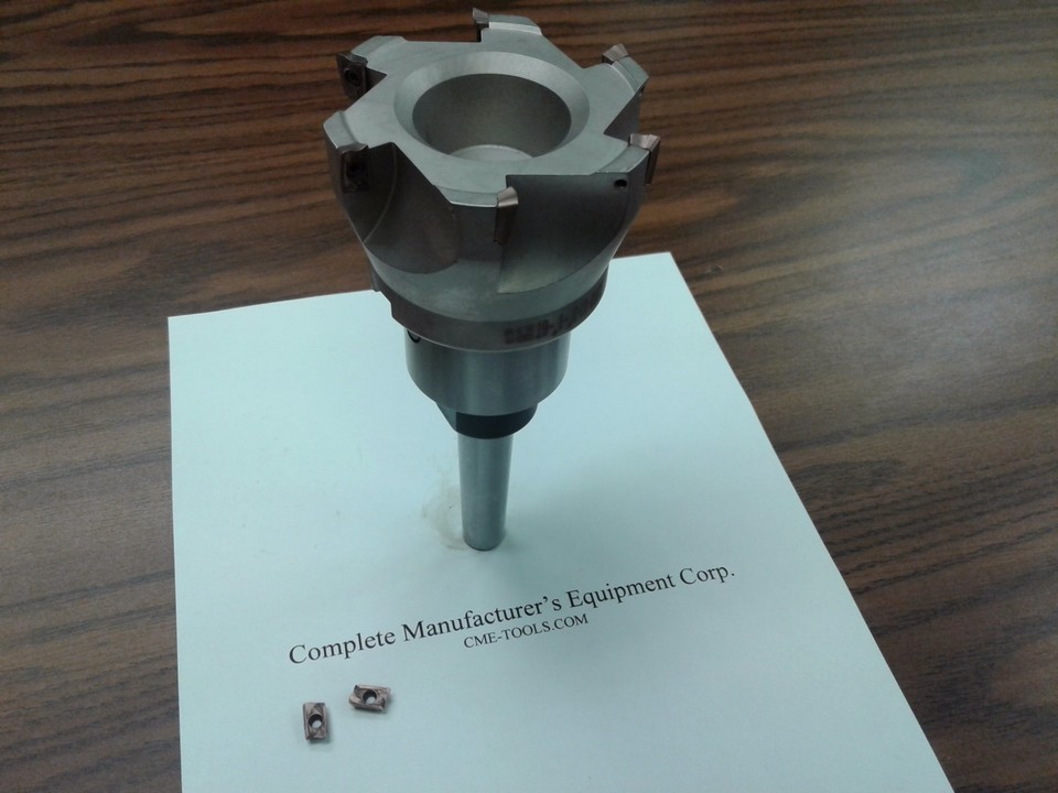 3" 90 degree indexable face mill, shell mill Sandvik, MT2 arbor #506 ...