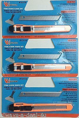3 Warner 6" Snap Off Razor / Trim / Utility Knife_9 Extra 13 Point ...