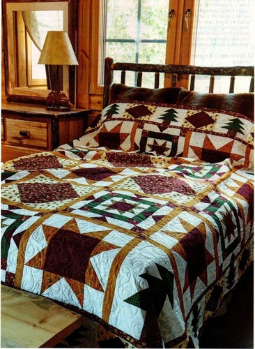 Evergreen & Gold Quilt Pattern Pieced TP | eBay