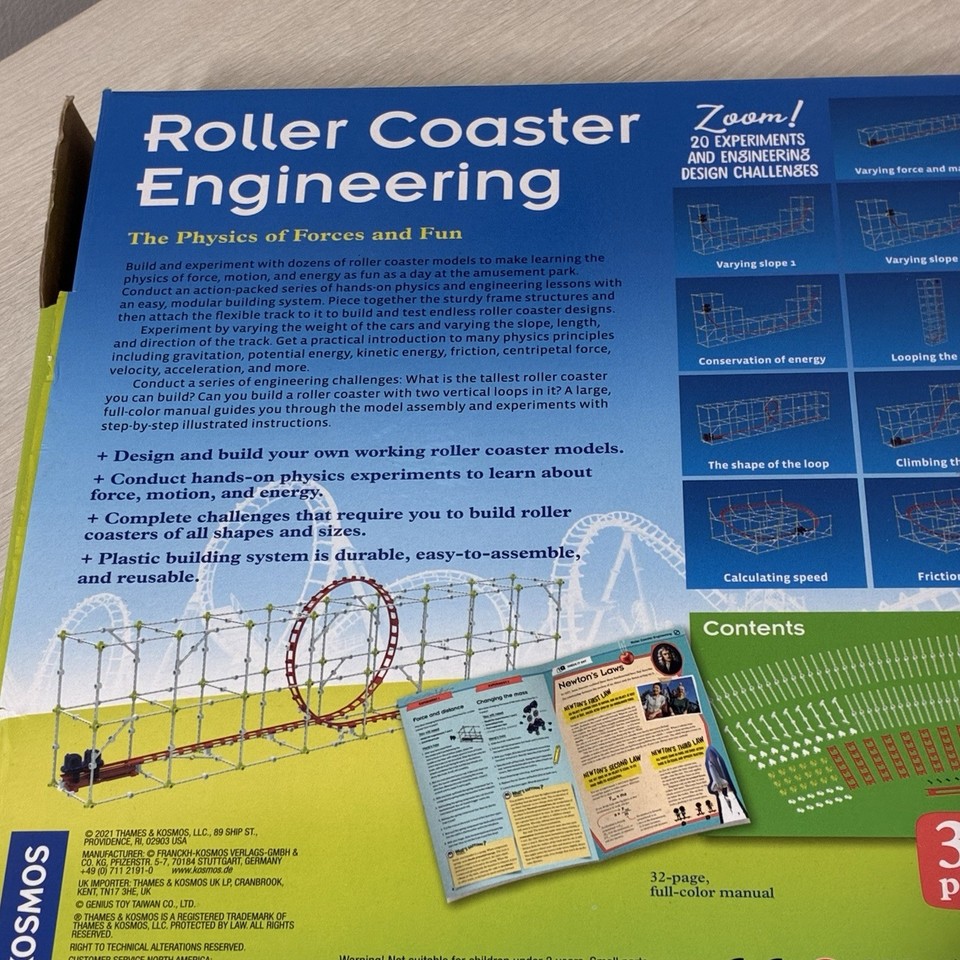 Thames & Kosmos Roller Coaster Engineering STEM Experiment Kit Parts ...