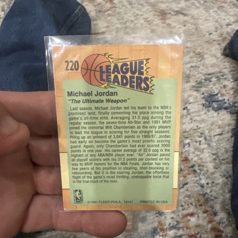 1991-92 Fleer - League Leaders Michael Jordan #220 | eBay