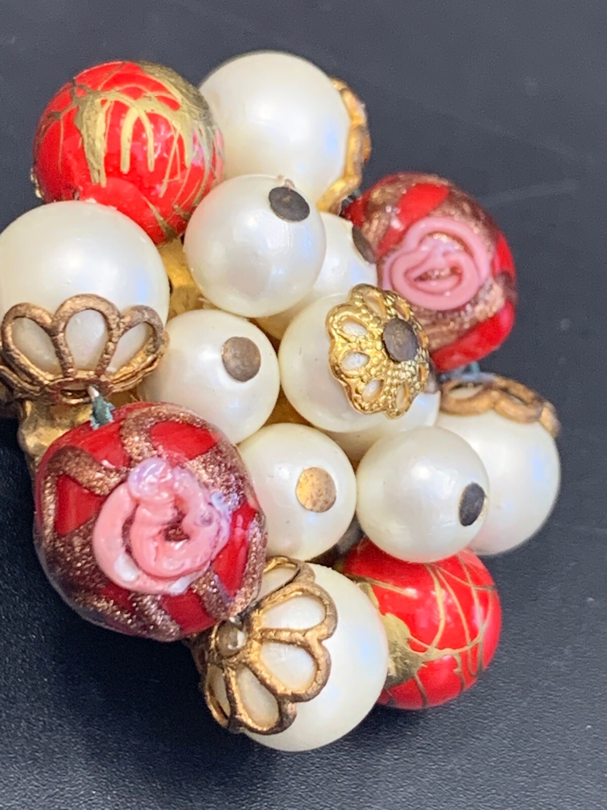 Signed Vintage Elizabeth Morrey Cluster Art Glass Bea… - Gem