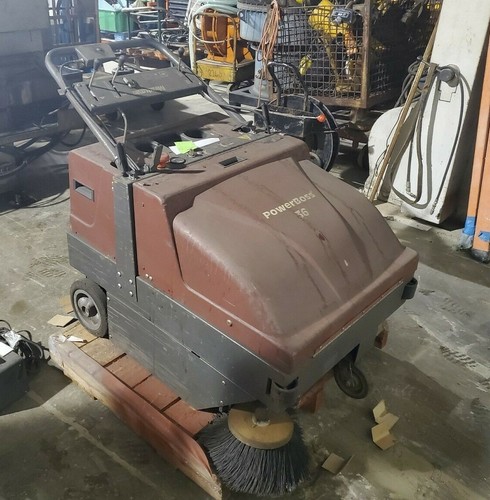 Minuteman / PowerBoss 36" Walk Behind 12V Floor Sweeper w/Charger & New ...