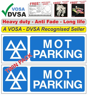 MOT SIGN | MOT SIGNS | MOT SIGN PACK | VOSA DVSA | 2 X H/DUTY MOT ...