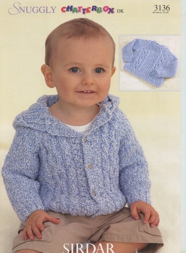 Sirdar Snuggly Chatterbox DK KNITTING PATTERN 3136 Sweater & Hooded ...