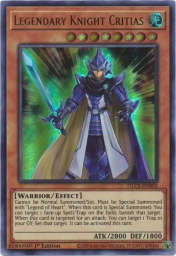 3 x Legendary Knight Critias - DLCS-EN002 - Ultra Rare - 1st Edition ...