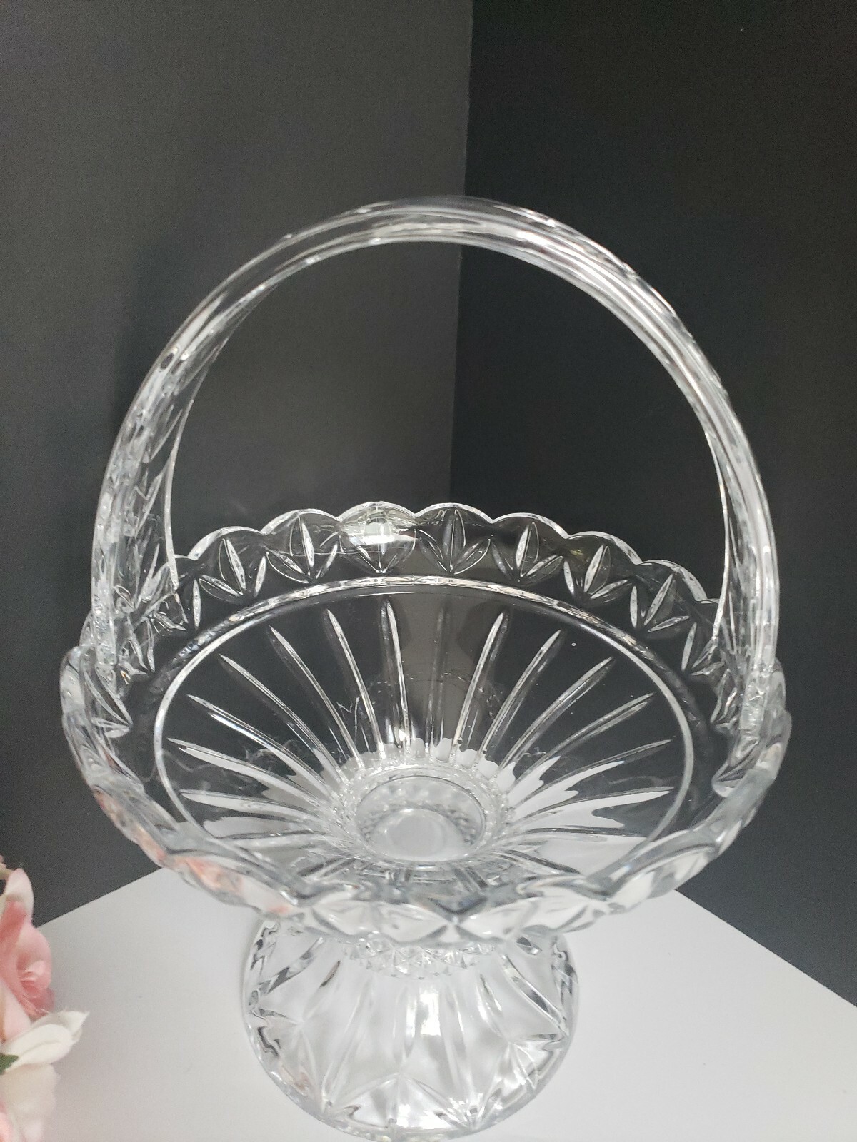 Olympia by Godinger - 11" Handled Crystal Basket - DISCONTINUED PATTERN ...