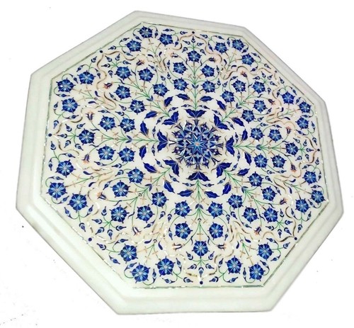 12" marble Table Top Inlay lapis fine floral work Handmade Home ...