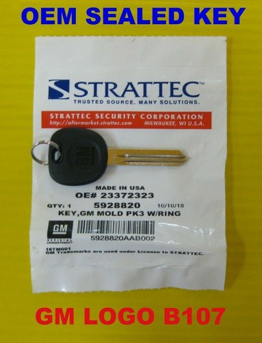 OEM SEALED GM Logo PK3 Transponder Chip Key Blank 23372323 5928820 PT04 ...
