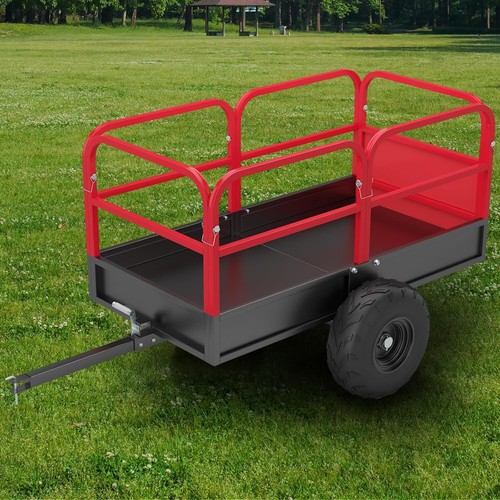 ATV Trailer Dump Cart Tow Behind for Lawn Mower Tractor 1700lbs 17 Cu ...