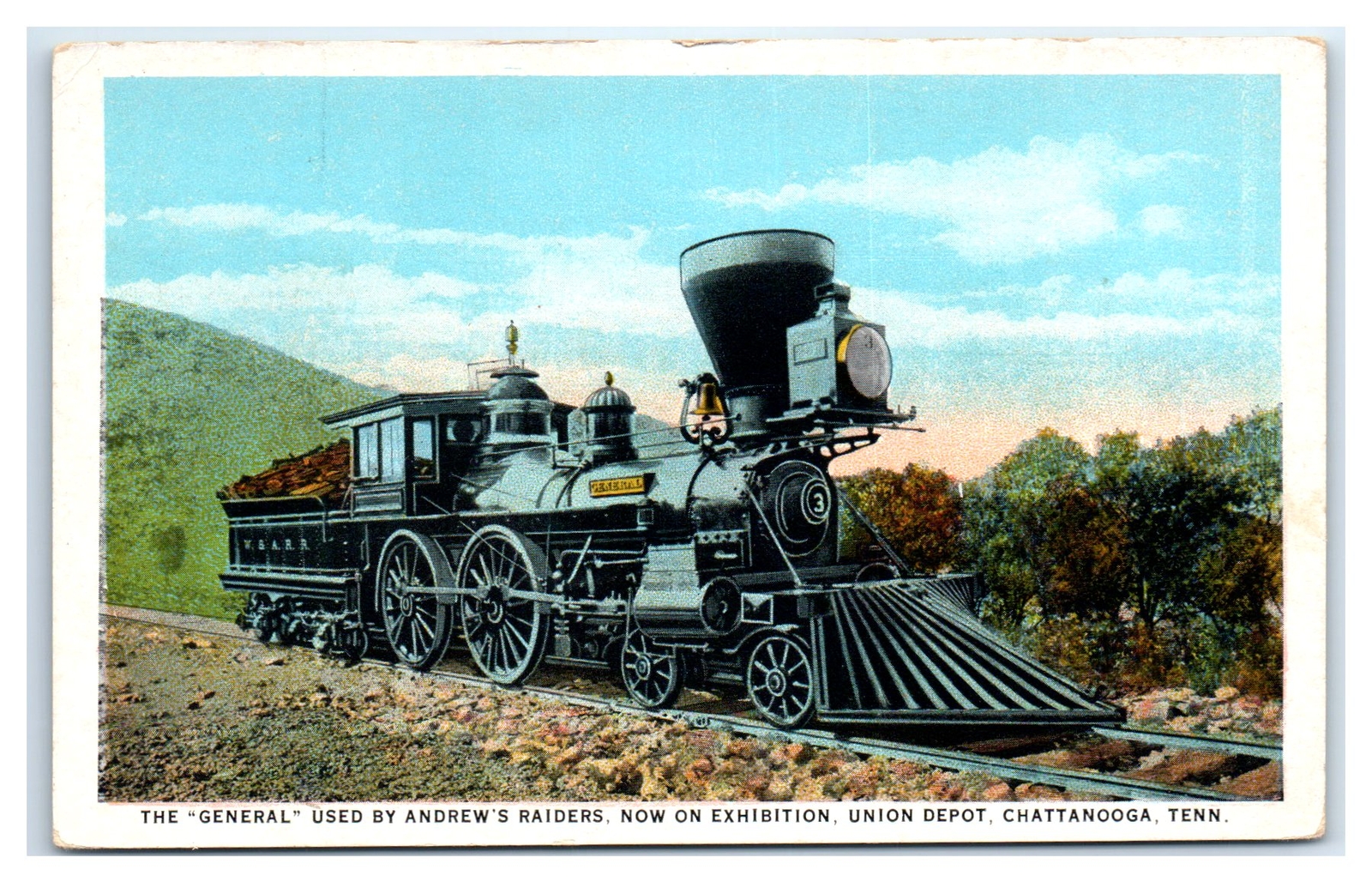 CHATTANOOGA, TN Postcard- THE GENERAL white bborder ANDREWS RAIDERS | eBay