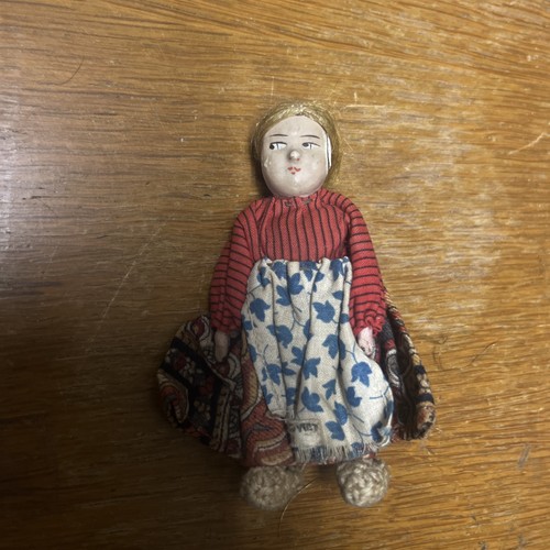 Antique Russian Cloth Composition Doll Woman 4" Hand Made in Soviet ...