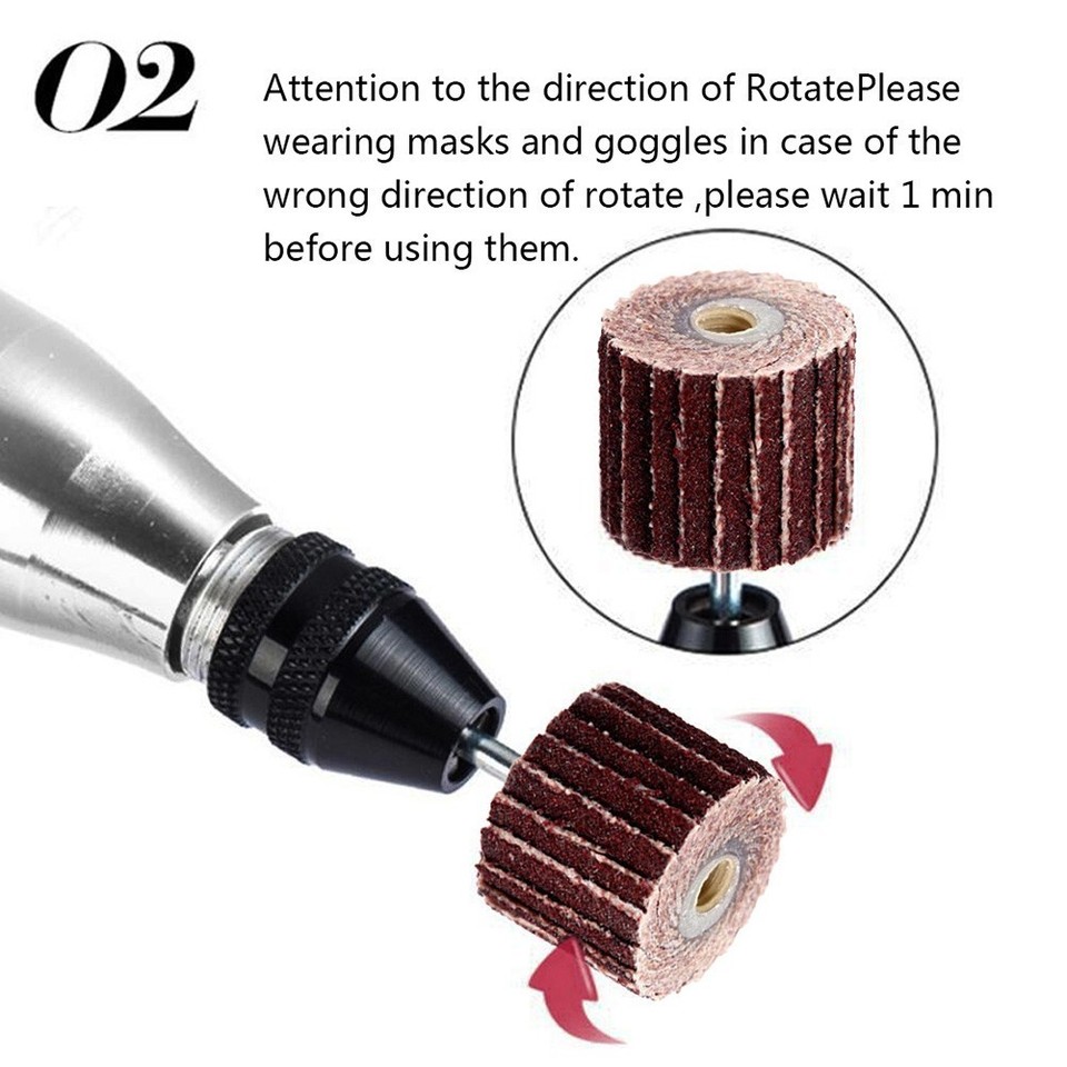 10pcs/kit Flap Polishing Wheel With Mandrel Woodworking Abrasive Tool ...