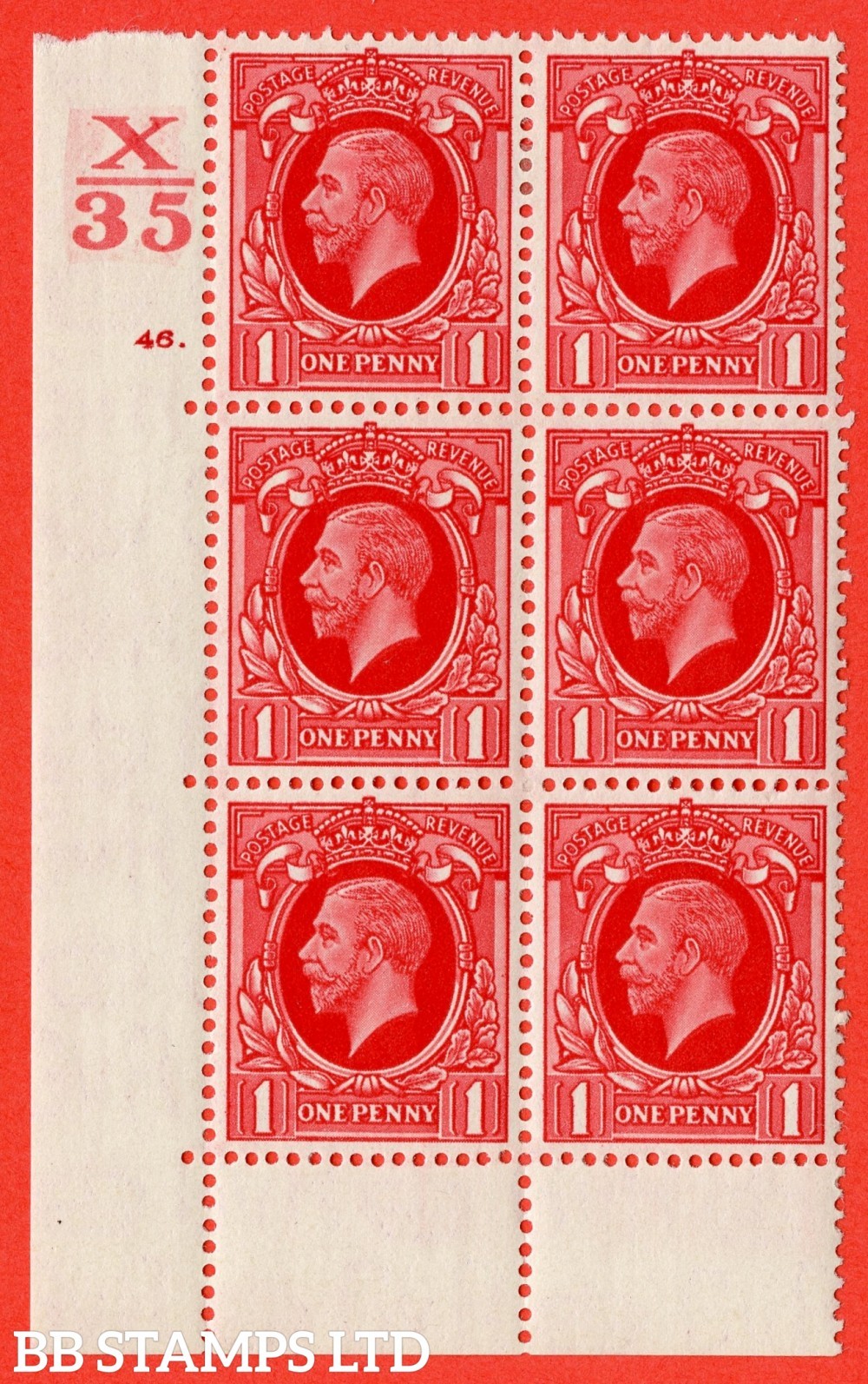 SG. N50 1d. Scarlet. A fine mounted mint " Control X35 cylinder 46 dot ...
