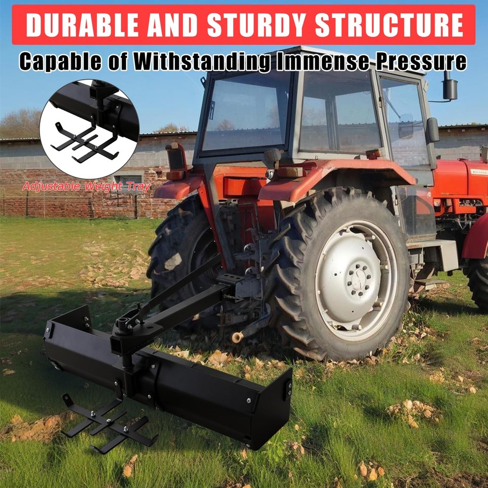 42" Tow Behind Box Scraper ,Steel Lawn Tractor Box Blade Hitch Tow for ...