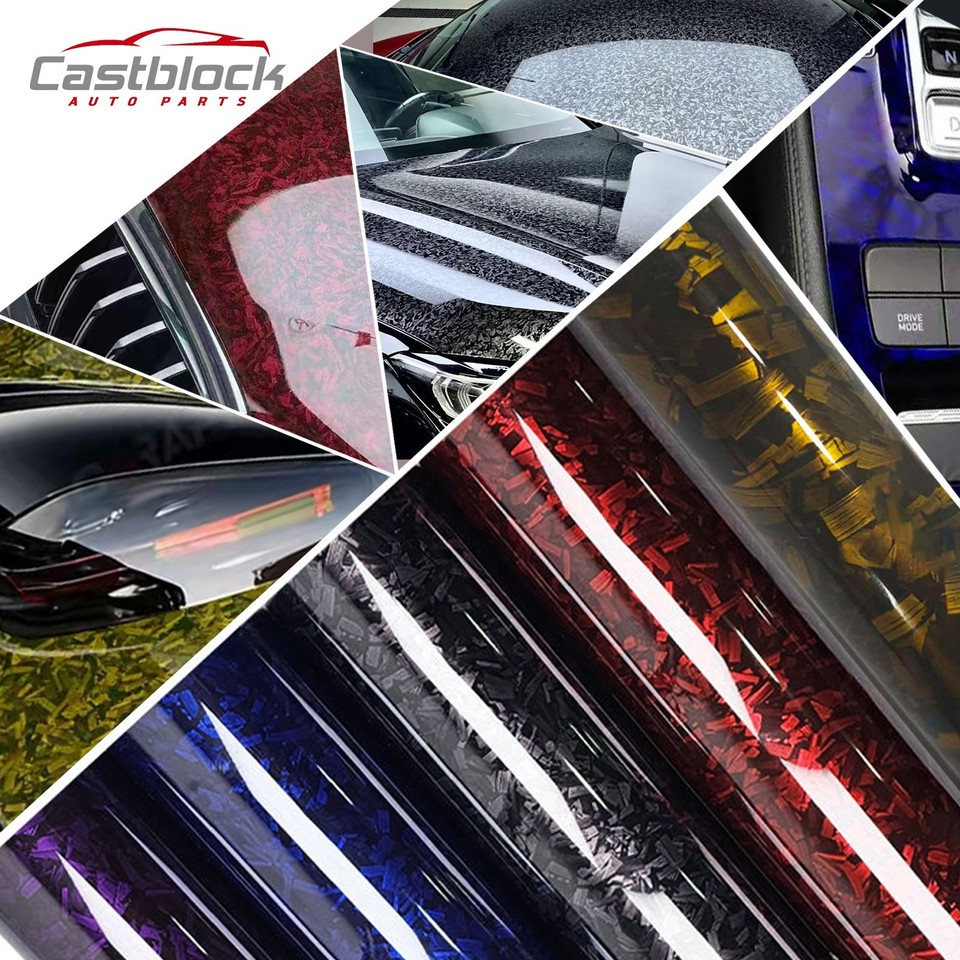 Chopped Forged Carbon Fiber Gloss Black Car Vinyl Wrap Sheet Decal ...