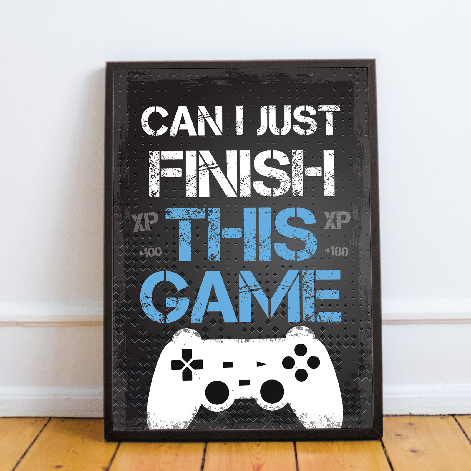 Black Gaming Prints Posters Xbox Playstation Inspired Boys Bedroom ...