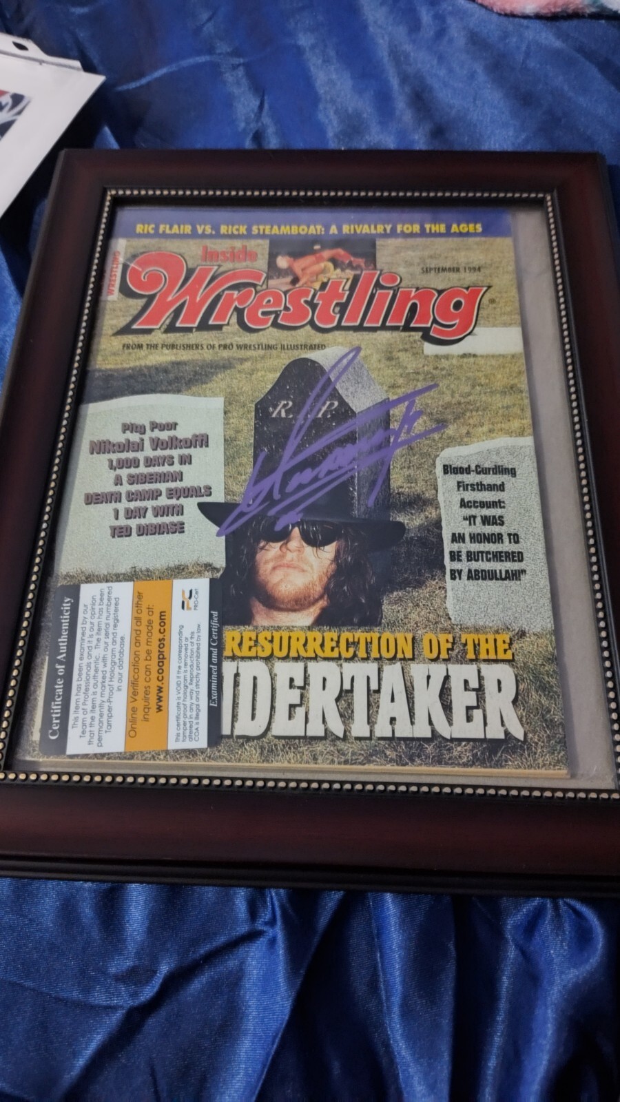 The Undertaker Autographed Magazine Inside Wrestling With COA | eBay