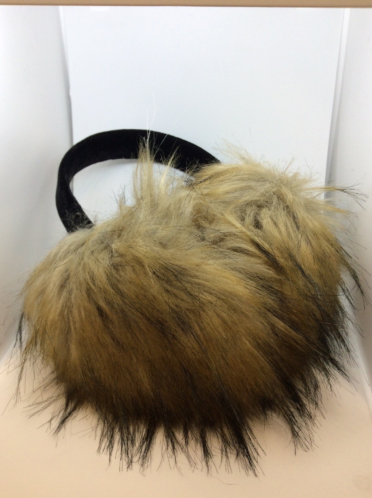 Surell Fax Fur Earmuffs Fawn Colored With Black Tips With Faux Velvet ...