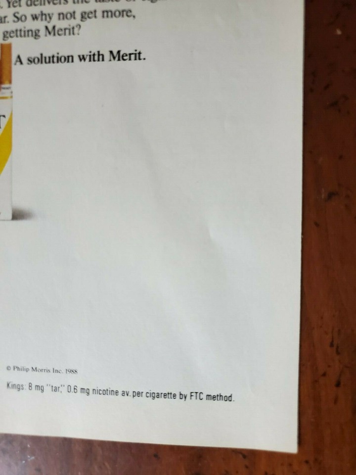 MERIT brand cigarette pack 1980's 1990's vintage old retro smoking ...