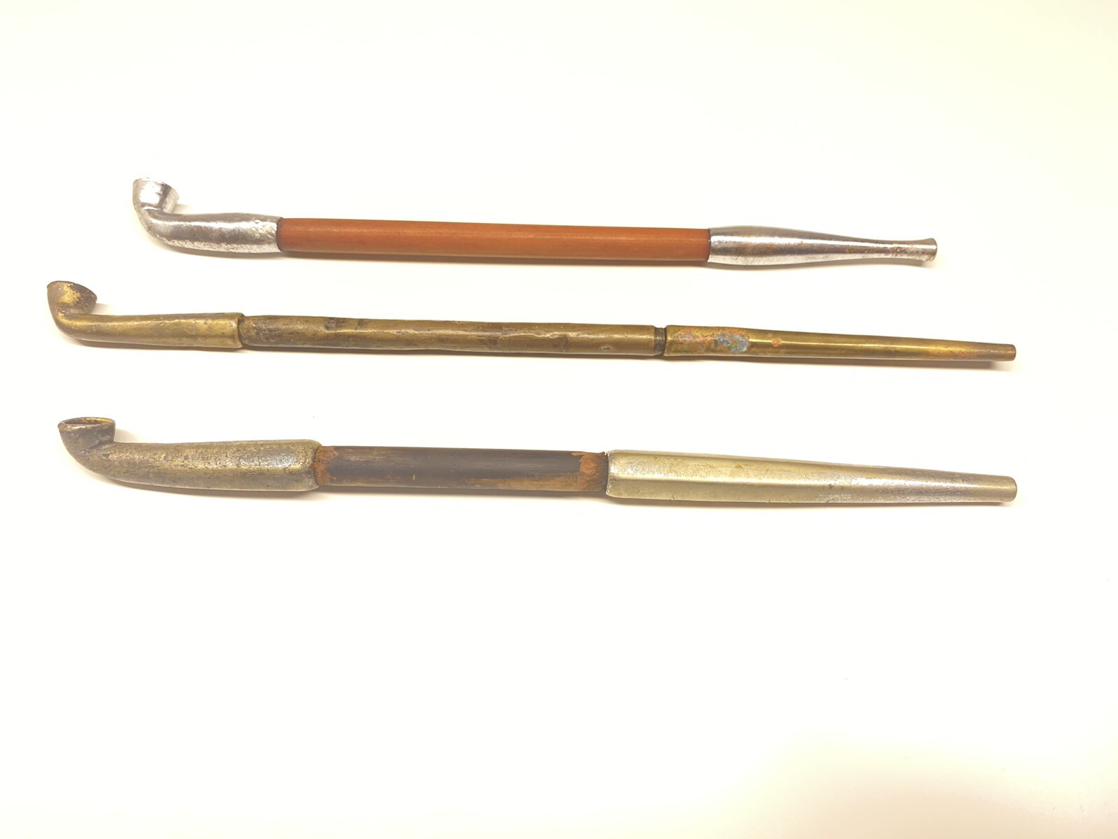 3 vintage kiseru japanese tobacco smoking pipes bamboo / brass | eBay