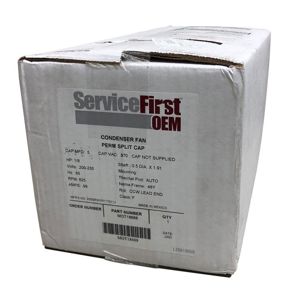 1/8 HP OEM American Standard Trane 825 RPM 200-230V, 48 FRAME MOT18688 ...