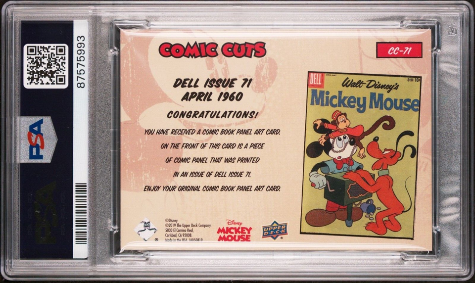 2020 UD Disney Mickey Mouse Comic Cuts 1960 Dell Issue #71 #CC71 PSA 10 ...