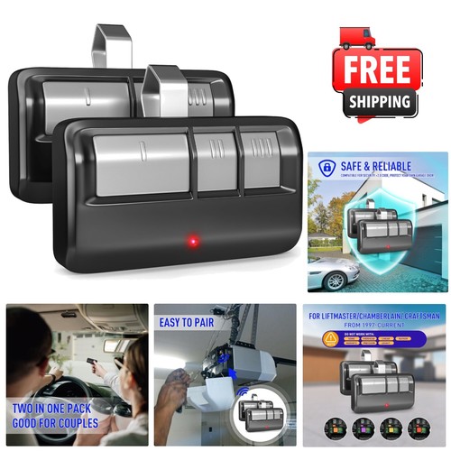 Hands-Free Universal Garage Door Remote with Visor Clip – 2 Pack ...