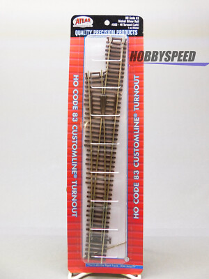 ATLAS HO SCALE CUSTOMLINE CODE 83 #4 LEFT TURNOUT switch railroad ATL563 NEW | eBay
