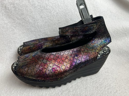 Bernie Mev Heels Sandals Wedge Women’s 38 / 7.5 Slingback Hook Loop ...