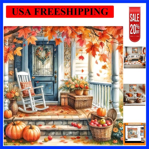Fall Diamond Art Kit for Adults Autumn Wall Decor DIY 5D Round Drill ...