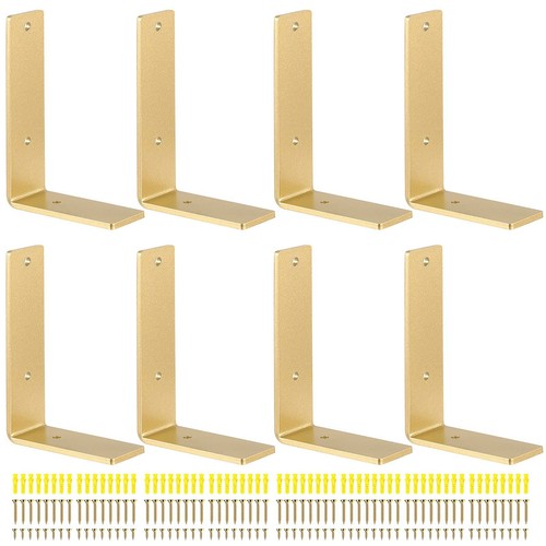 Heavy Duty L Shape Wall Brackets - 8 Pack, 6 x 4 Inch, Rustic Gold ...