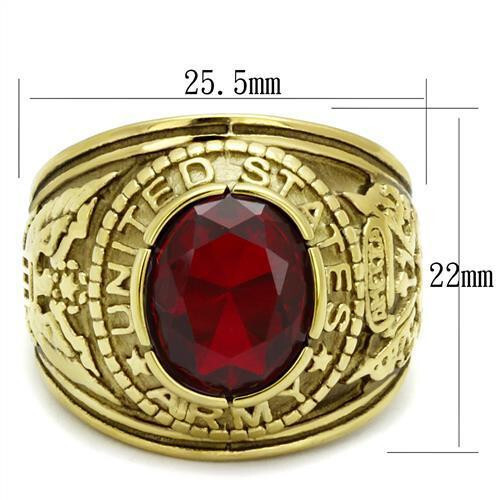 Gold U. S Army Ring for Men with Synthetic Siam Stone | eBay