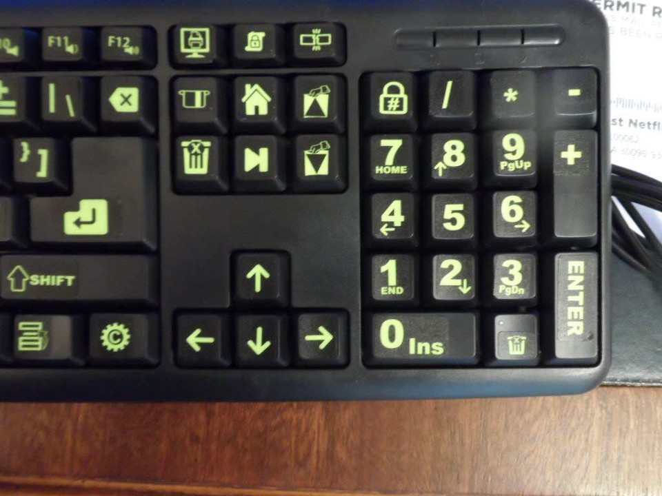 Keyboard Stickers with Big Luminescent Extra Large Symbols. 200 Inlay ...