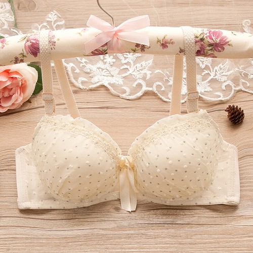 Teenage Girls Cotton Push Up Bra Underwear Casual Underwire Lace Bra ...