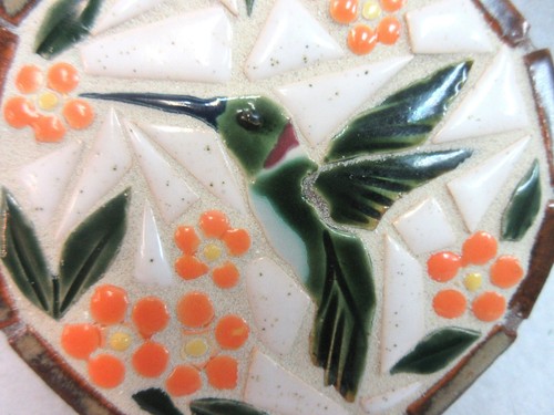 Hummingbird Mosaic Coaster, Mosaic Art Handmade Ceramic Tile Trivets ...